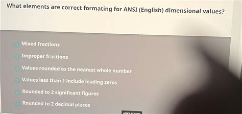 Solved What Elements Are Correct Formating For ANSI Chegg