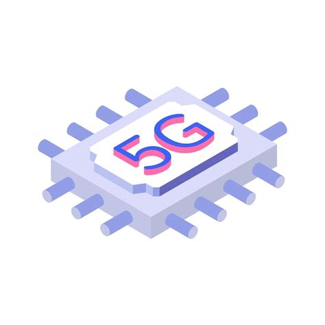 Premium Vector 5g Microchip Isometric Icon Advanced Technology And High Speed Wireless