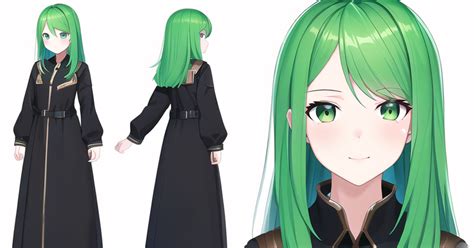 Aiイラスト 【著作権フリー】緑髪少女の立ち絵素材集【ai生成作品】 ゴリラの素材屋さんのマンガ Aiart 著作権フリー フリー