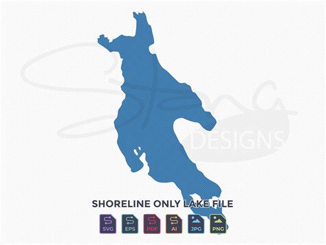 Jackson Lake Wy Shoreline Only Map Single Layer Svg Pdf Ai Eps Png 