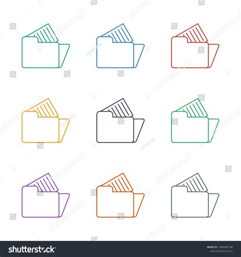 Document Folder Icon White Background Editable Stock Vector Royalty Free Shutterstock