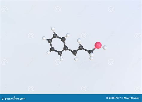 Molecule Of Cinnamyl Alcohol Isolated Molecular Model 3d Rendering