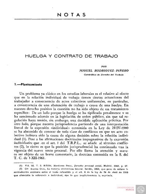 Huelga Y Contrato De Trabajo Pdf Caso De Ley Ley Procesal