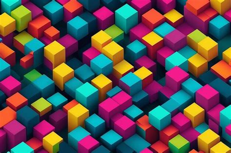 Premium Photo Completely Seamless Abstract Cube Pattern Colorful
