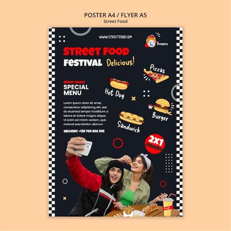 Free Psd Flat Design Street Food Poster Template