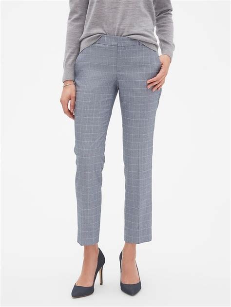 Machine Washable Ryan Chambray Windowpane Suit Pant Banana Republic