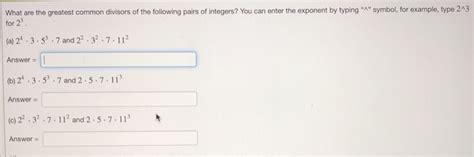 Solved What Are The Greatest Common Divisors Of The Chegg