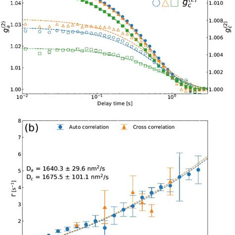 a intensity correlation results of auto and cross correlation