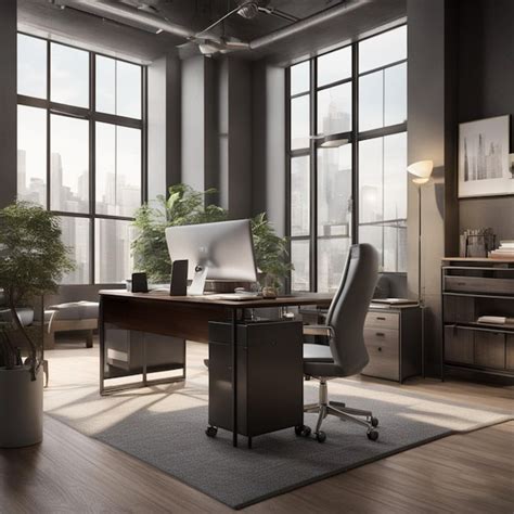 Premium Ai Image Office 3d Render Background
