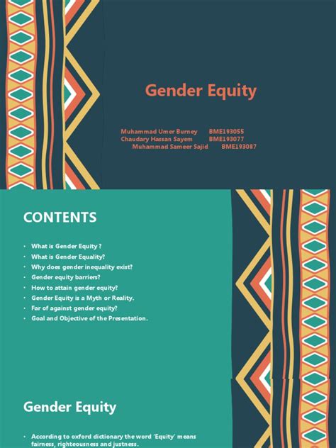 Gender Equity Presentation Pdf Gender Equality Gender Studies