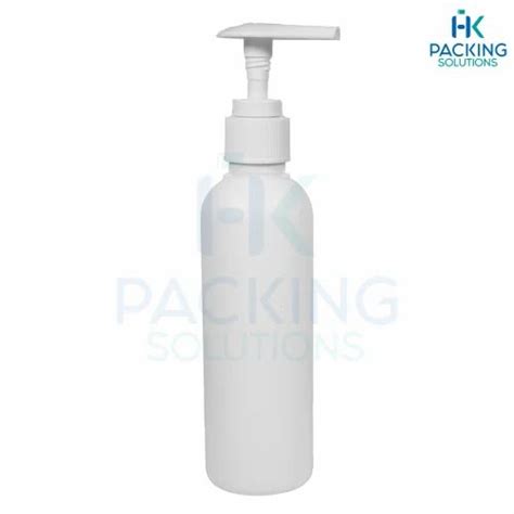 Hdpe Bottle 200 Ml Hdpe Round Bottle With 24 Mm Dispenser Pump Trader