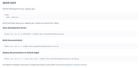 Docker Hub Readme Quick Start Section Has Malformed Code Blocks For