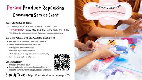 Period Product Repacking Community Service Event Beltrami County