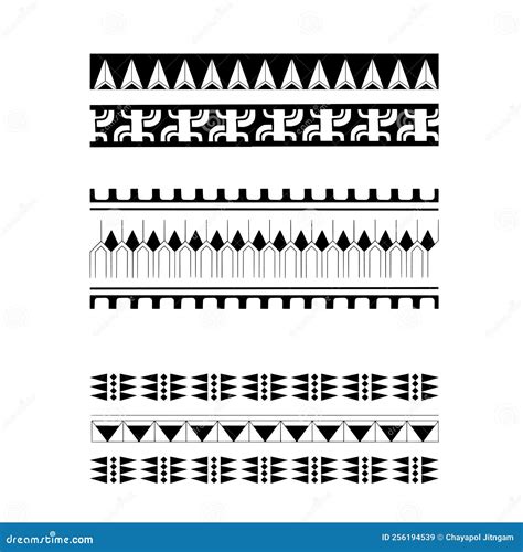 Polynesian Armband Tattoo Stencil Pattern Samoan Black And White