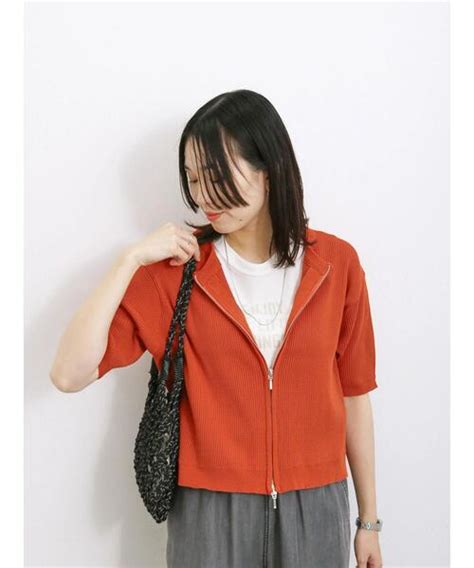 Samansa Mos2 Blue（サマンサモスモスブルー）の「 ダブルジップニットカーディガン（カーディガンボレロ）」 Wear