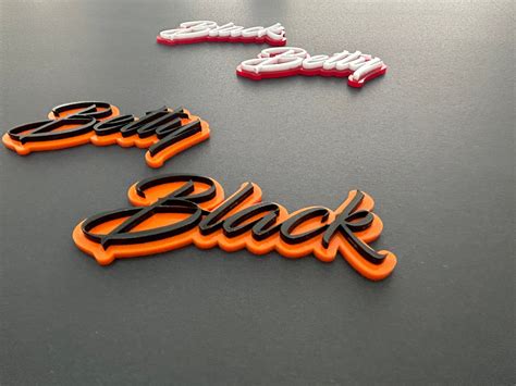 Custom Cursive Font Car Emblem Custom Colors Installs In Seconds 1 5 Tall Waterproof Mounts To
