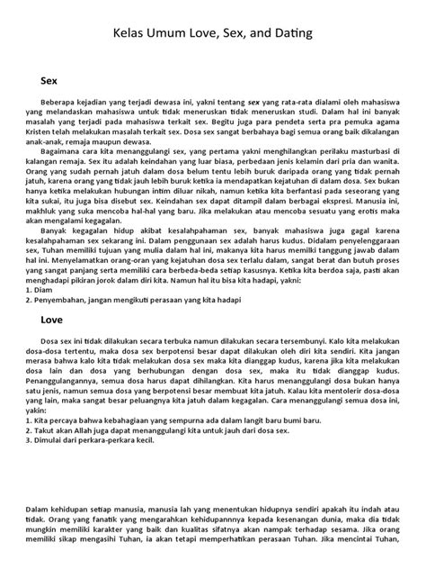 Kelas Umum Love Sex And Dating Pdf