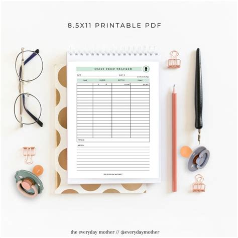 Printable Daily Feed Tracking Page Printables Template Printable