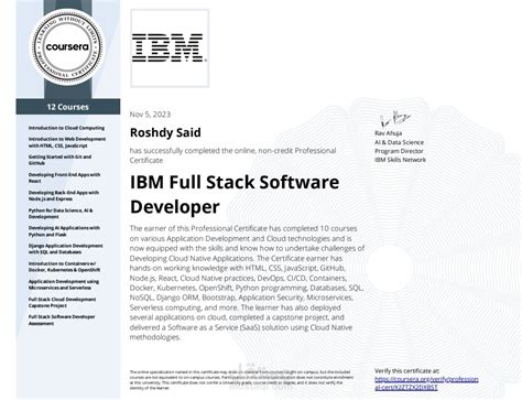 دبلومة Full Stack Software Developer Professional Certificate مستقل