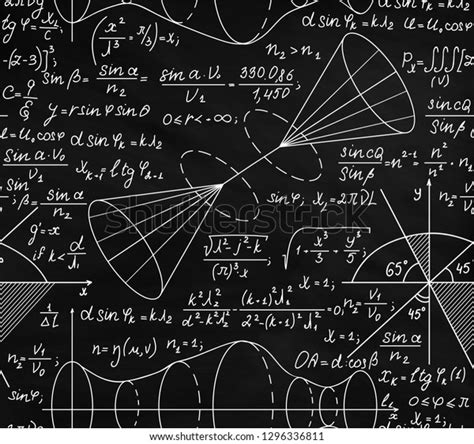 Math Vector Seamless Pattern Formulas Calculations Stock Vector Royalty Free 1296336811