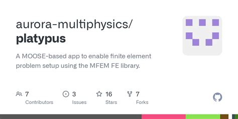 Platypus Platypus Mk At Main Aurora Multiphysics Platypus Github