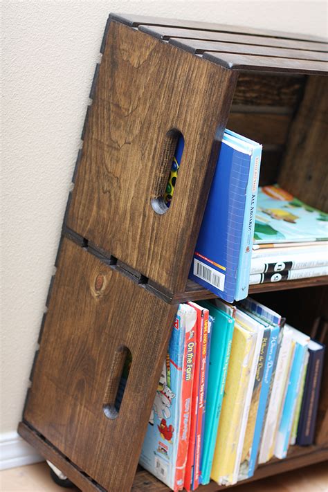 DIY Wood Crate Bookshelf Sew Much Ado