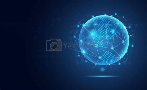 Futuristic Blue Earth Abstract Technology Background Artificial Intelligence Digital