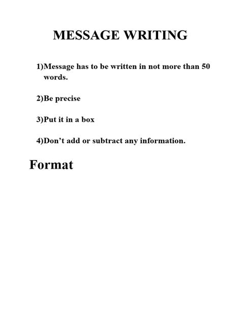 Message Writing Class 6 2 Pdf