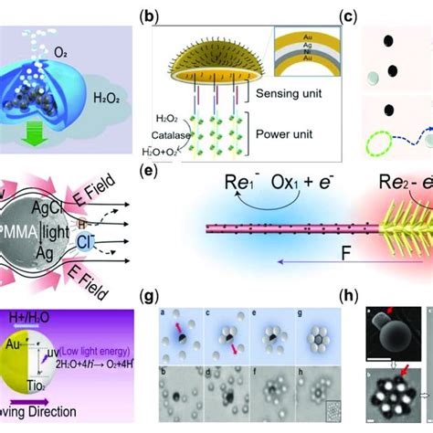 schematic illustration of chemical with light induced propulsion and