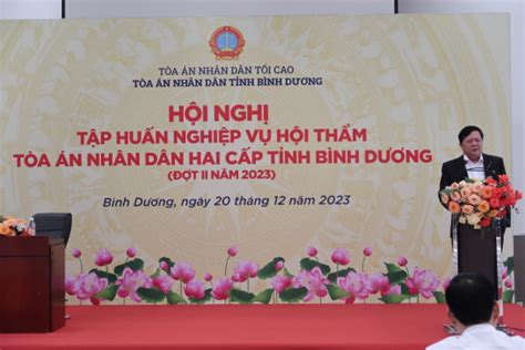 Hội Nghị Tập Huấn Hội Thẩm Tand 2 Cấp Tỉnh Bình Dương đợt Ii 2023