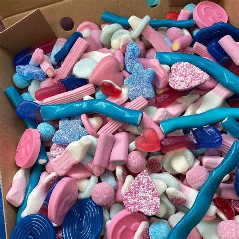 Pink And Blue Pouch Retro Sweetshop Uk