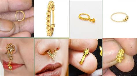 স্বর্নের সিম্পল কম ওজনের নাকের নথ এর কিছু ডিজাইন Gold Ar Nath Ar Design 2023 Youtube