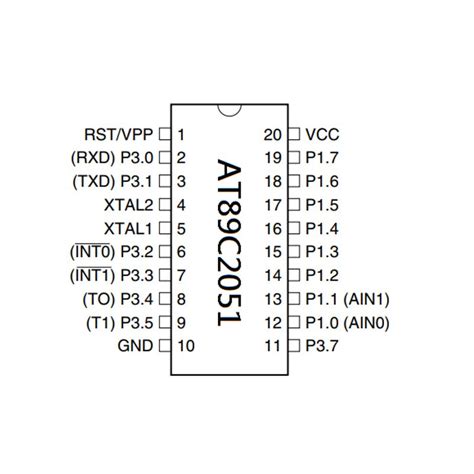 at89c2051 microcontroller dip 20 atmel atmega microcontrollers avr