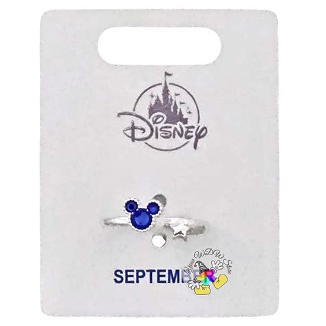 Disney Ring Birthstone Mickey Icon Silver Tone May