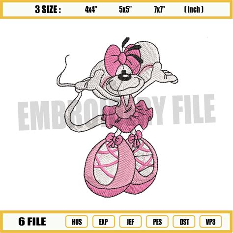 Ballerina Diddlina Mouse Embroidery Inspire Uplift