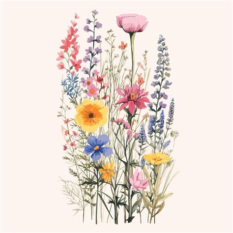 Premium Vector Set Wild Flower For Decoration