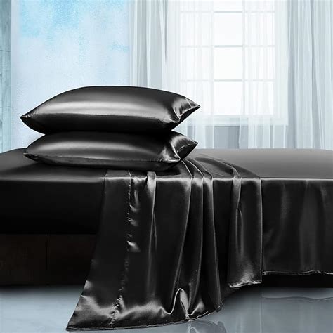 Manyshofu Satin Twin Sheets Set 3 Piece Soft Silky Satin