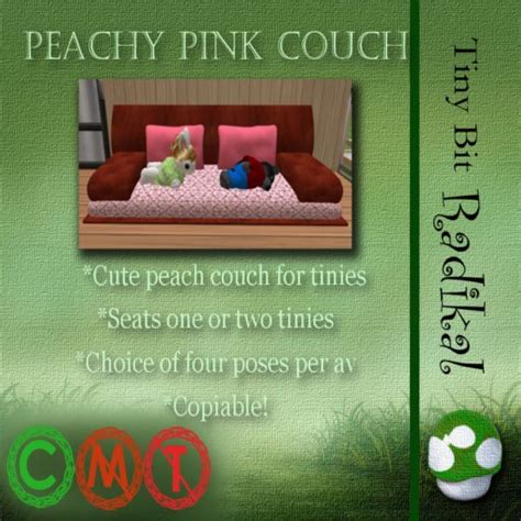 Second Life Marketplace Peachy Pink Couch