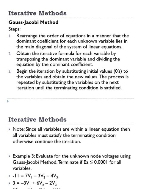 Iterative Solutions To Linear Equations Pdf Science And Mathematics