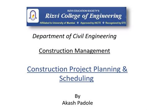 03 Construction Project Planning And Scheduling Pptx Civil