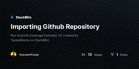 Importing Github Repository Stackblitz