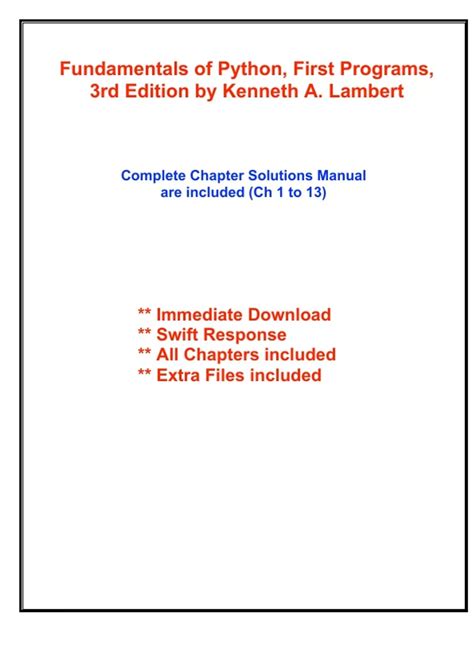 Solutions For Fundamentals Of Python First Programs 3rd Edition