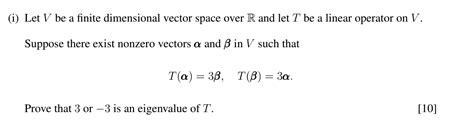 Solved I Let V Be A Finite Dimensional Vector Space Over R Chegg