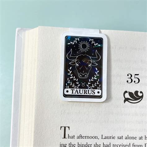 Taurus Tarot Card Holographic Magnetic Bookmark Bookish Book Club