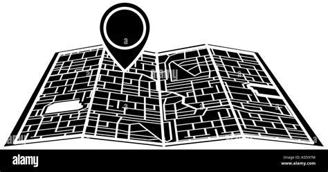 Paper Map With Pointer Location Isolated Icon Vector Illustration