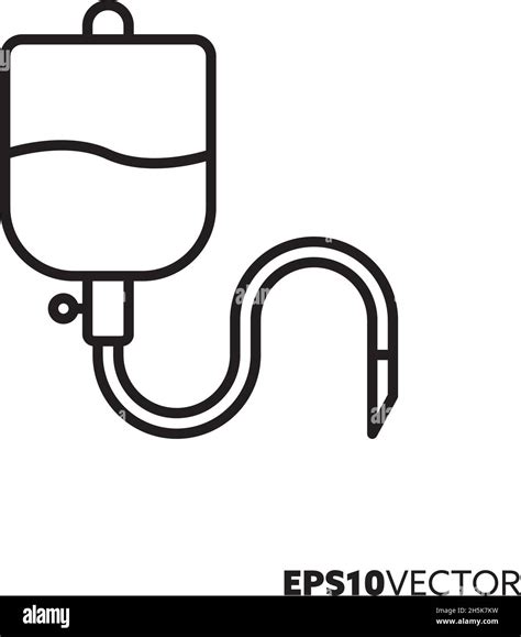 Iv Drip Line Icon Outline Symbol Of Medical Equipment Health Care And