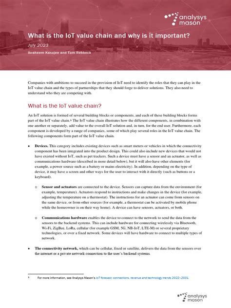 Analysys Mason Document Pdf Internet Of Things Computer Network