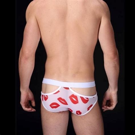 New Manview Lips Printed Net Type Mens Underwear Brief Fit M Size