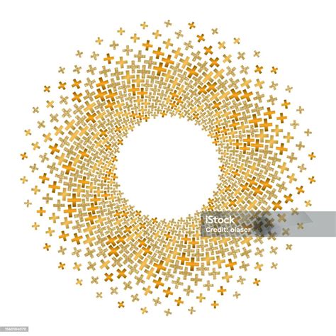 Plus Shapes In Circular Pattern Radial Size Gradient Stock Illustration