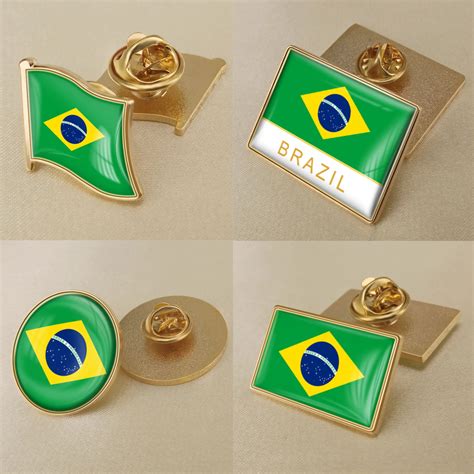 Brazil Flag Brooch Badges Lapel Pins Aliexpress